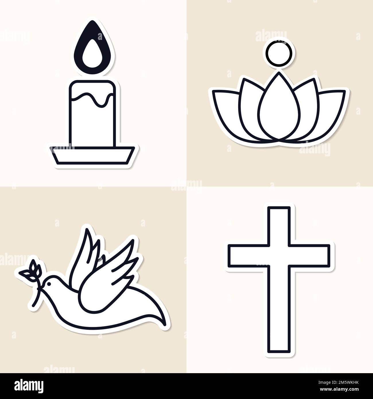 Mixed religious symbols sticker set vector Stock Vector Image & Art - Alamy