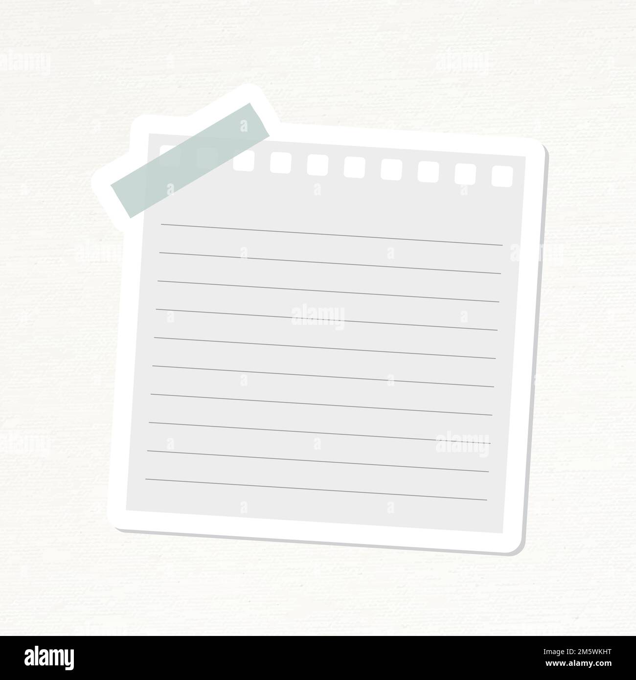 Gray lined notepaper journal sticker vector Stock Vector Image & Art ...