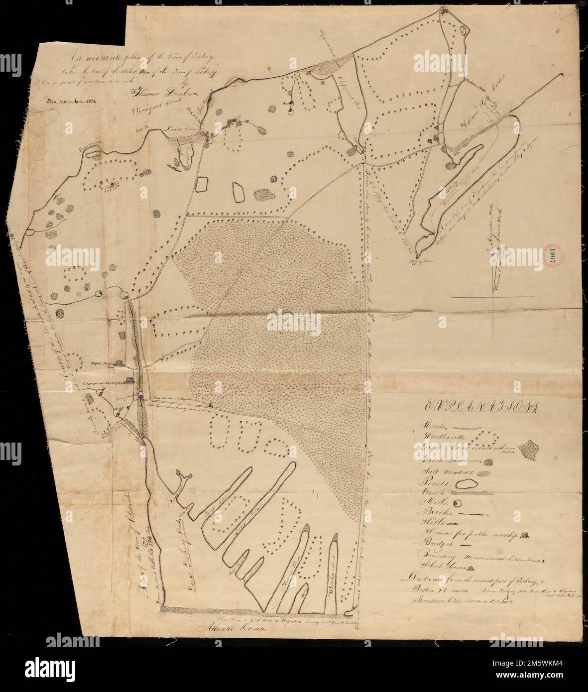 Plan of Tisbury made by Thomas Dunham, dated April 1831 ...