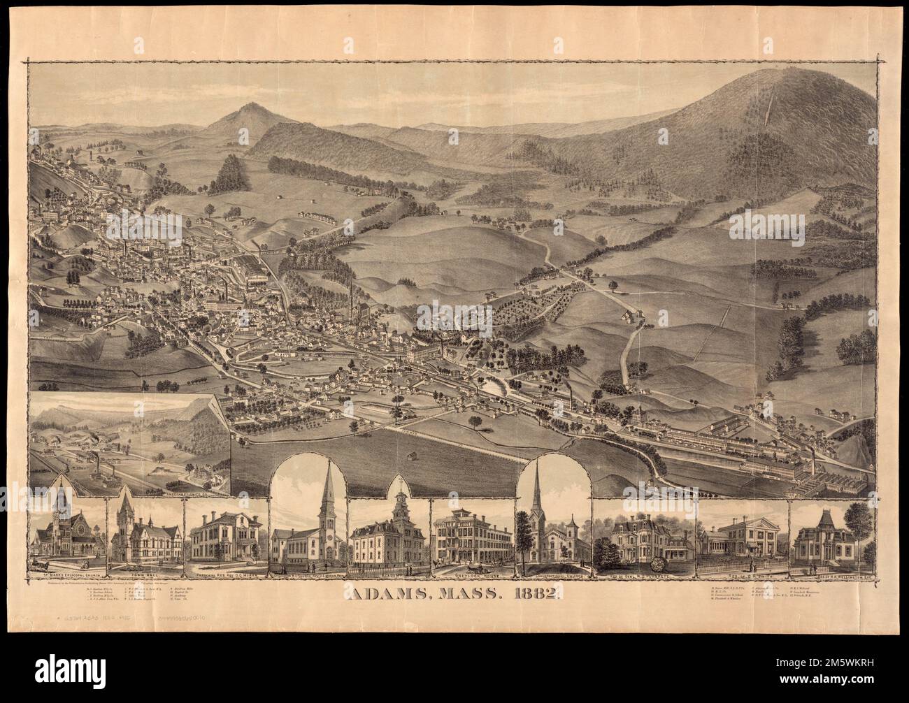 Adams, Mass : 1882. Bird's-eye view. Includes 11 illustrations of ...