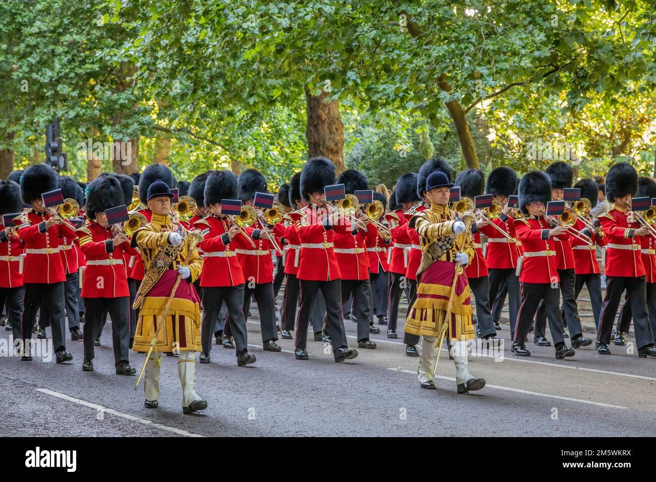 Massed Bands of the Guards Division, Birdcage Walk, London, UK Stock ...