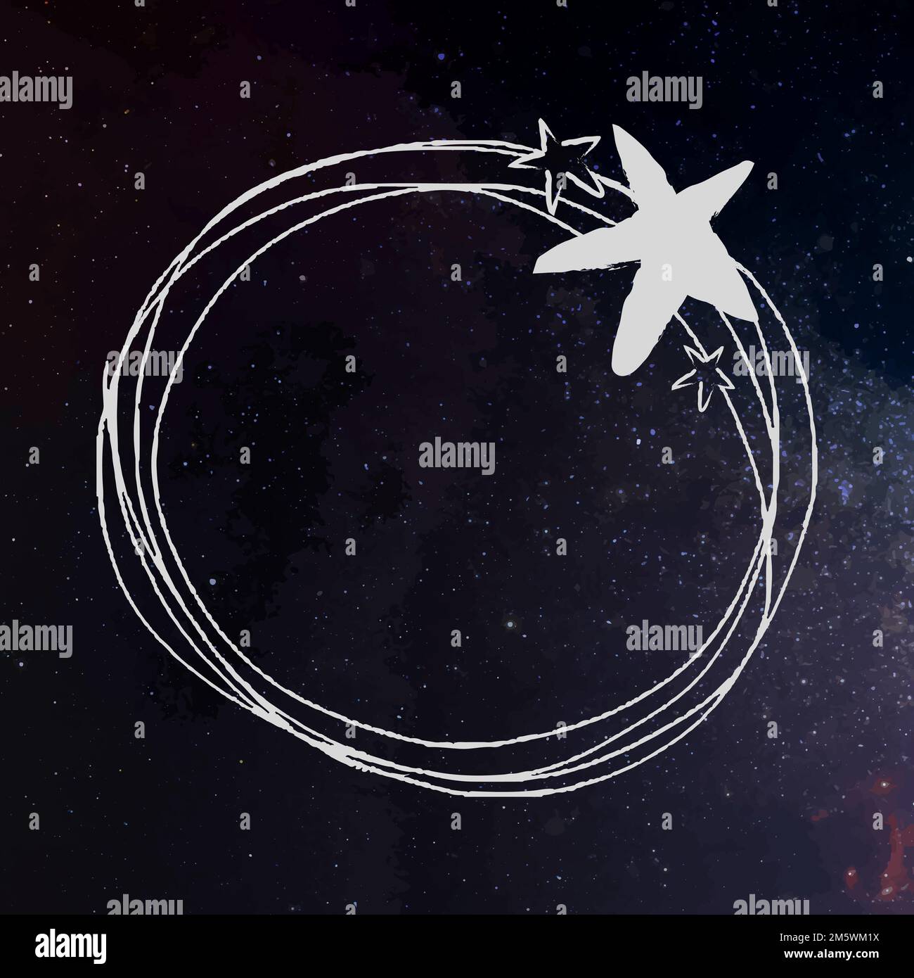 Star decorated minimal line art frame vector Stock Vector Image & Art ...