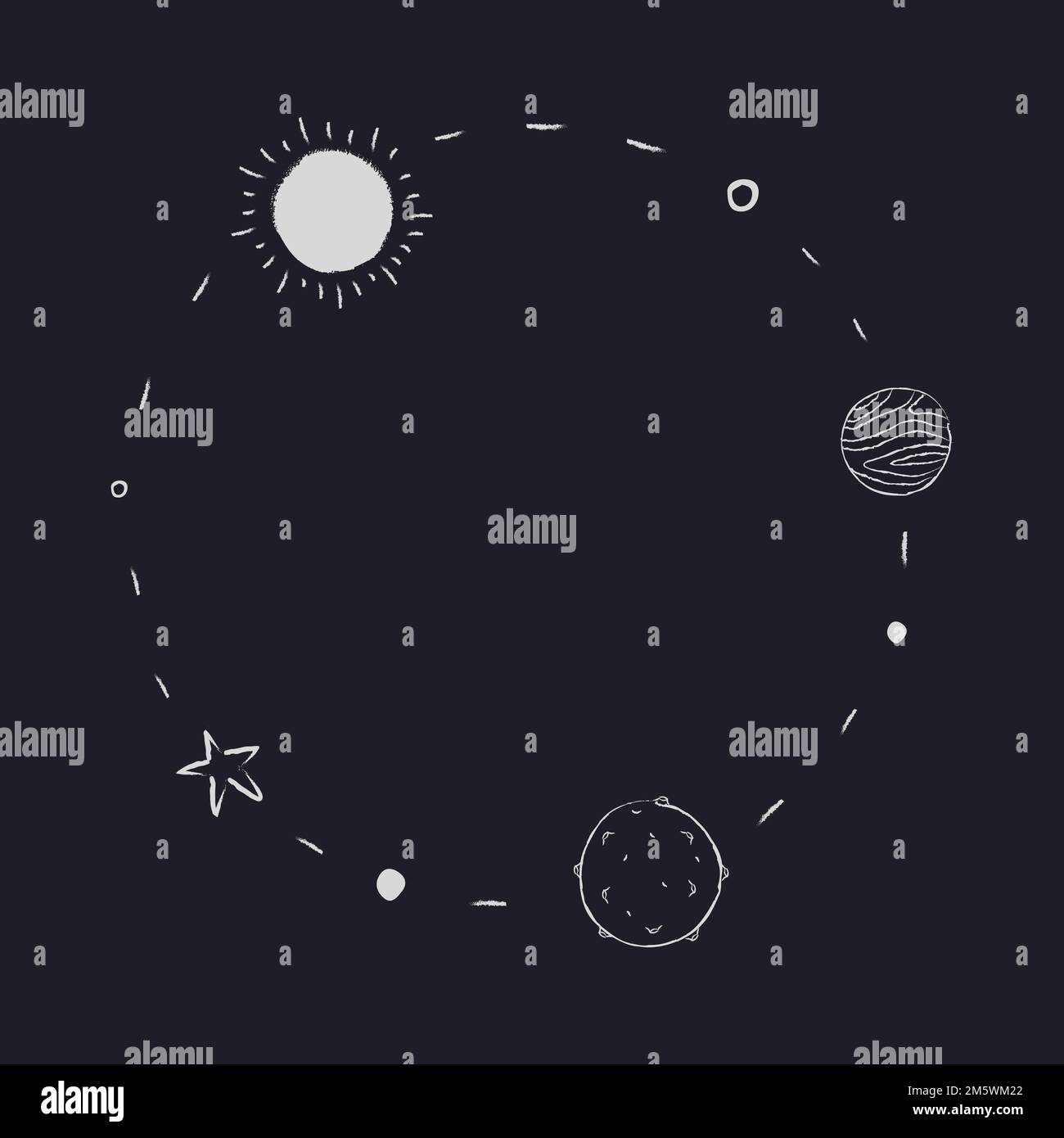 Galaxy decorated minimal line art frame vector Stock Vector Image & Art ...