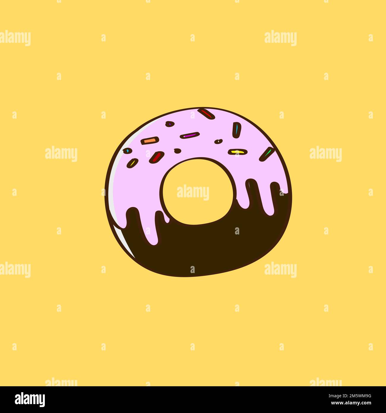 Hand drawn glazed chocolate donut vector Stock Vector Image & Art - Alamy