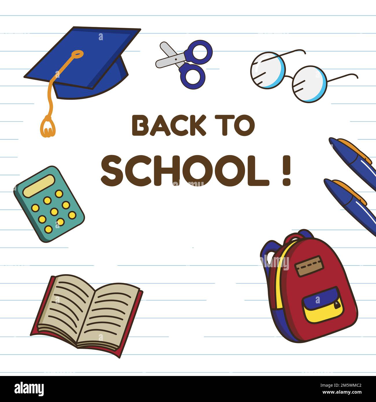 Back to school stationery vector set Stock Vector Image & Art - Alamy