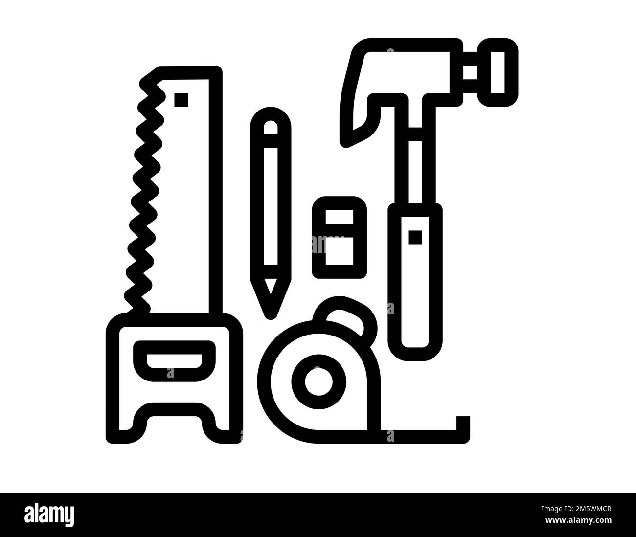 Vintage woodwork tools illustration Black and White Stock Photos ...