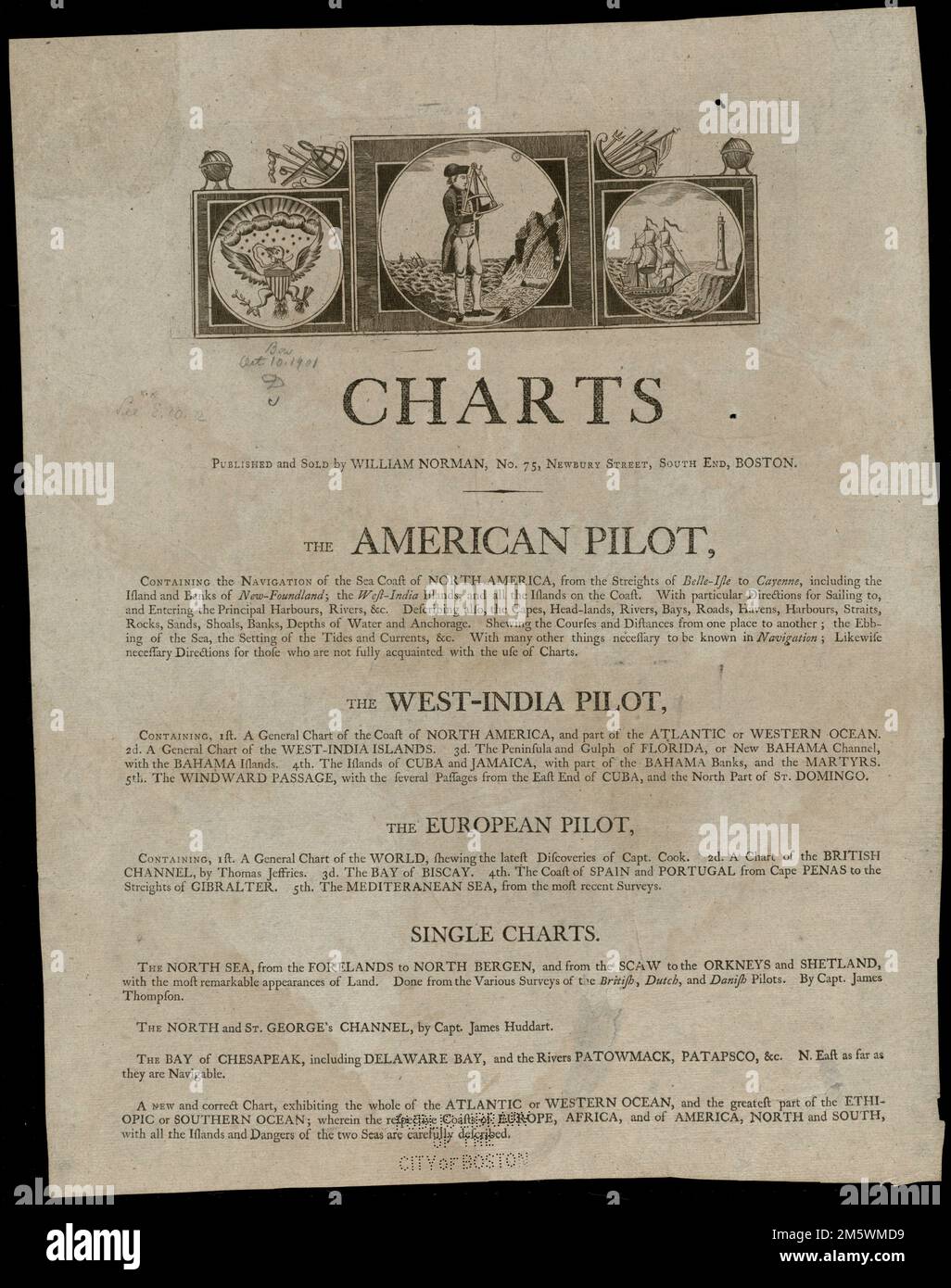 The American Pilot [title page].... , North America ,area Stock Photo ...