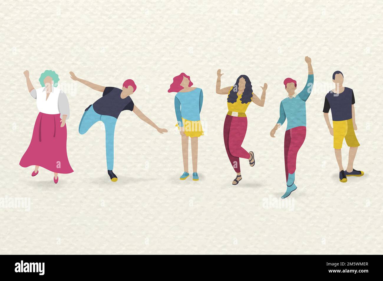 Diverse characters on beige background vector Stock Vector Image & Art ...