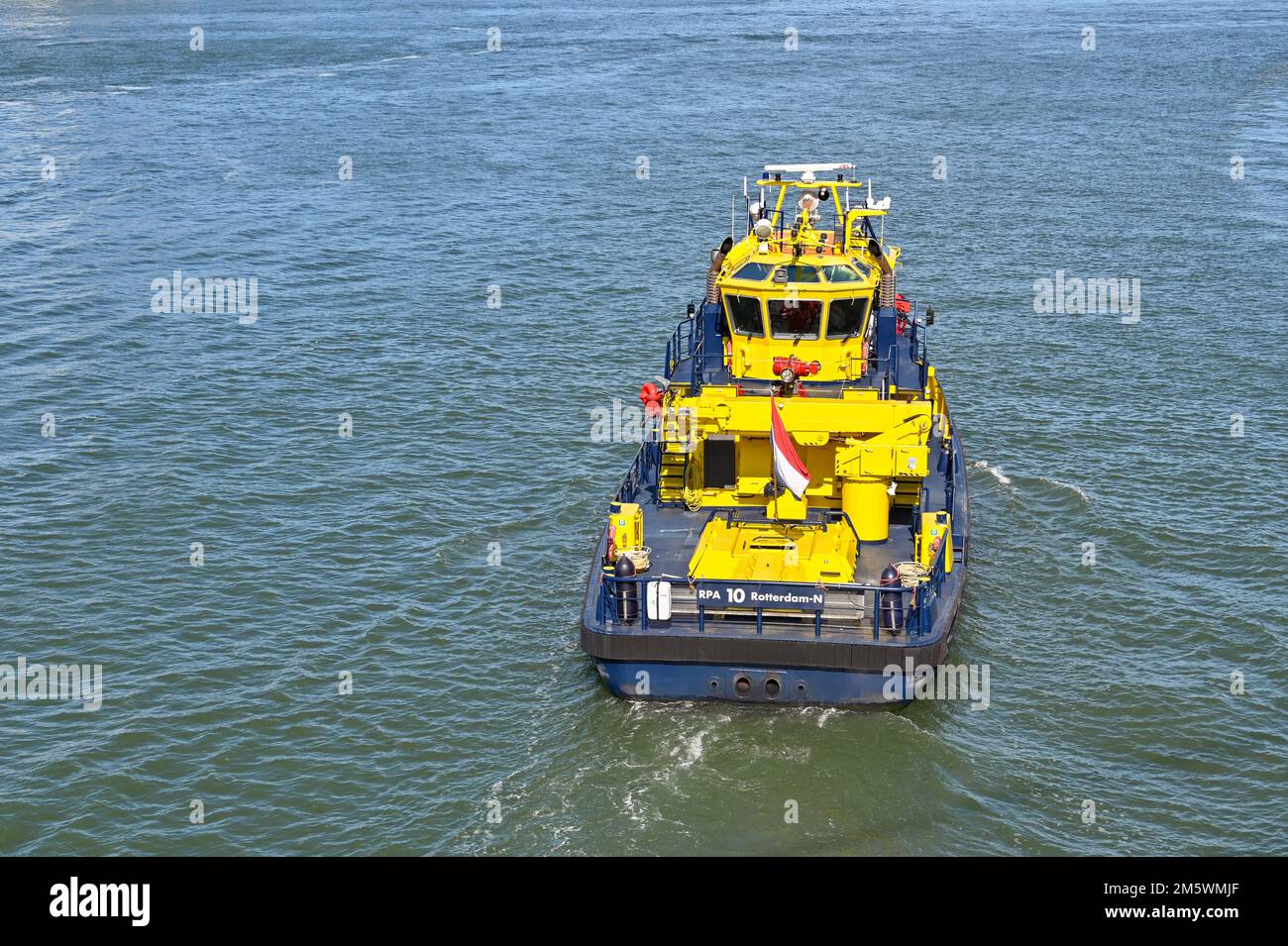 Rotterdam, Netherlands - August 2022: Tug boat on the Nieuwe Maas river ...