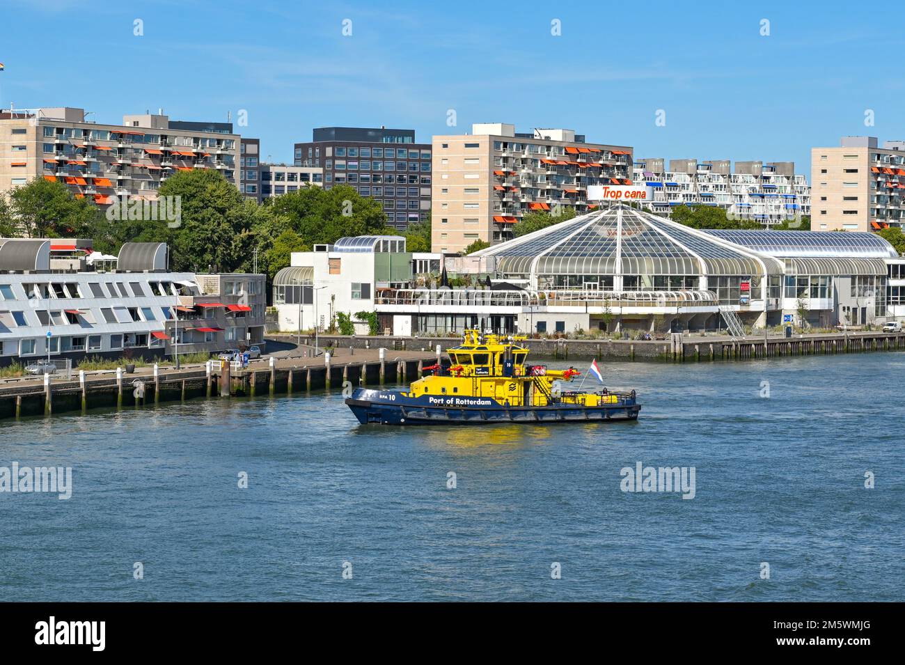 Rotterdam, Netherlands - August 2022: Tug boat on the Nieuwe Maas river ...