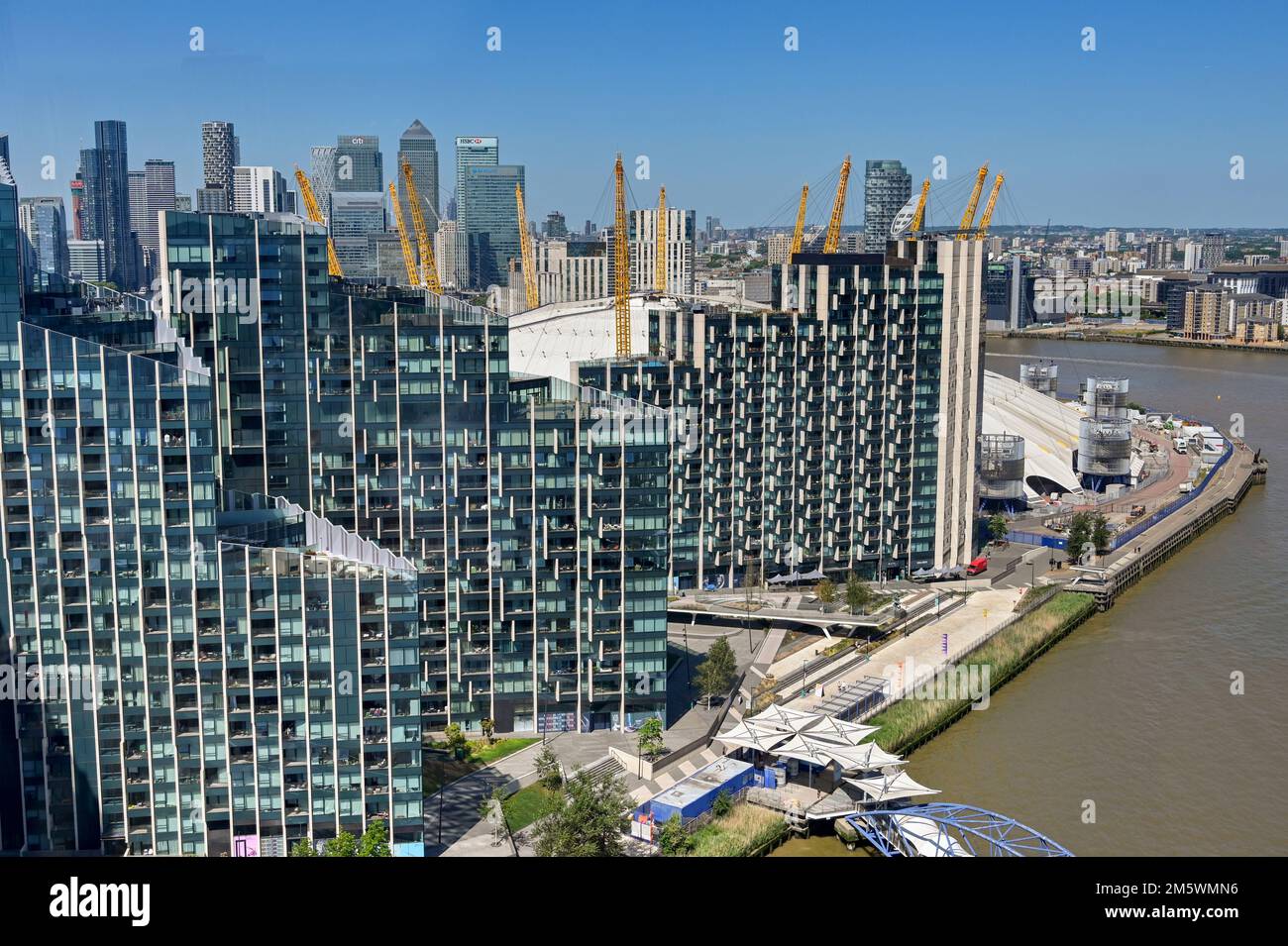 London, England, UK - June 2022: Aerial view of flats and apartment ...