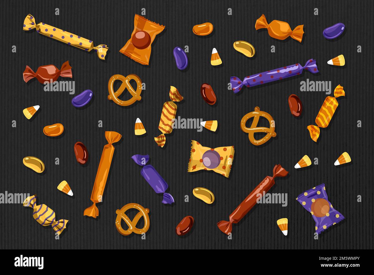 Candy elements set on black background vector Stock Vector Image & Art ...