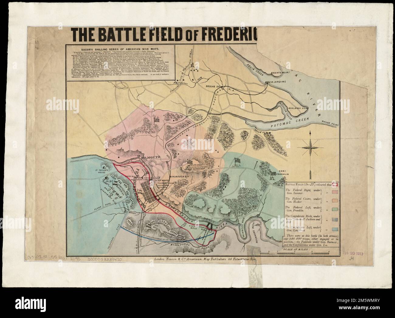 The battlefield of Fredericksburg. Relief shown by hachures. Includes ...