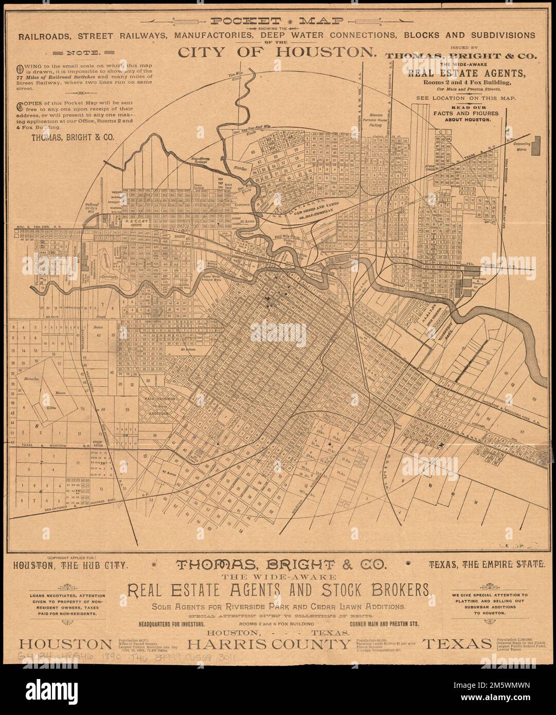 Pocket map showing the railroads, street railways, manufactories, deep ...