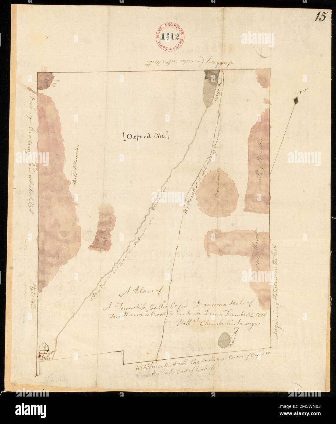 Plan of Oxford surveyed by Nathaniel Chamberlin dated December 23, 1795 ...