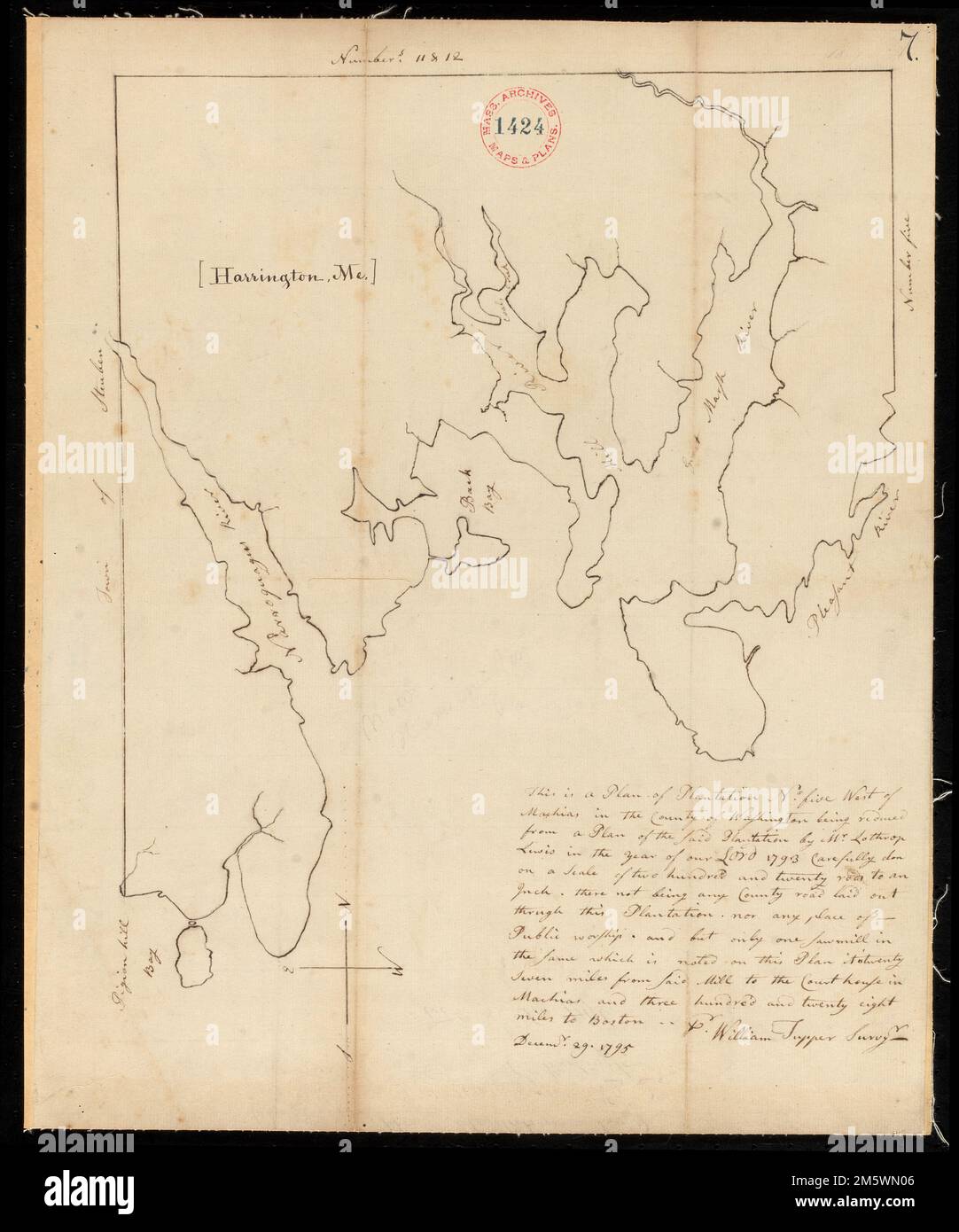 Plan of Harrington (Plantation No.5) west of Machias, made by William ...