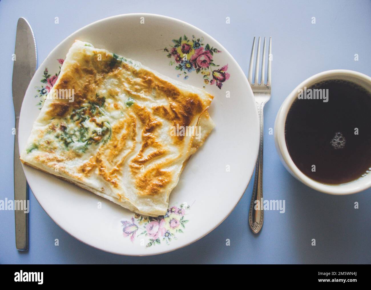tea pastry pancake breakfast plate Stock Photo - Alamy