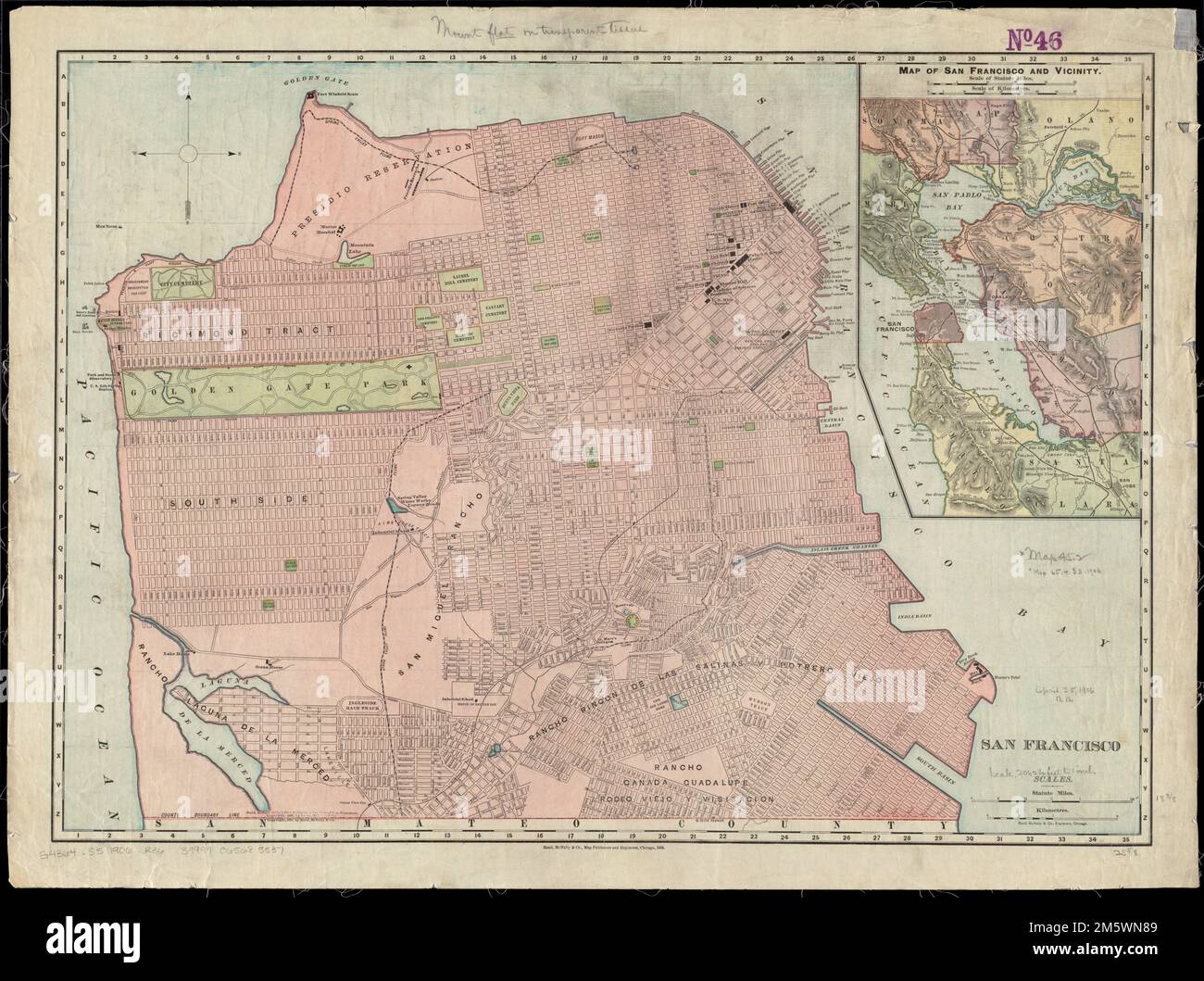 San Francisco. Relief shown by hachures. Inset: Map of San Francisco ...