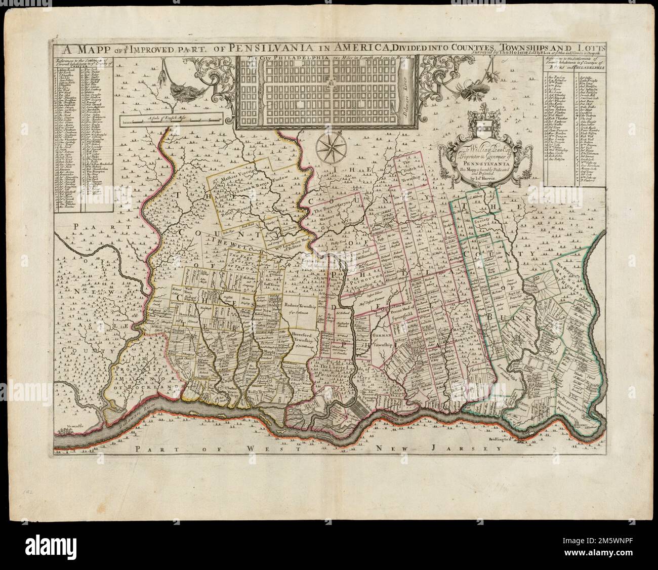 A mapp of ye improved part of Pensilvania in America, divided into ...