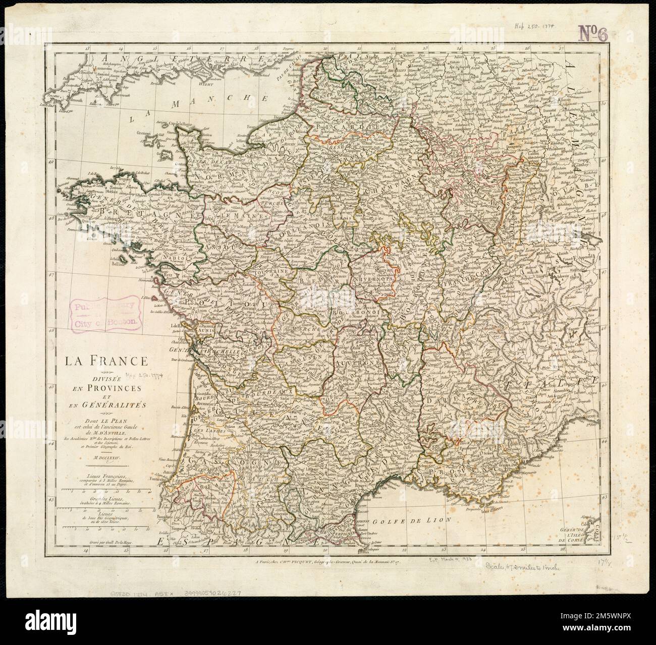 La France divisée en provinces et en généralités : dont le plan est ...