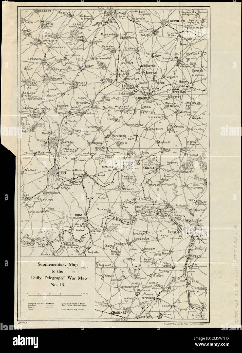 Supplementary map to the "Daily Telegraph" war map no. 13. Relief shown ...