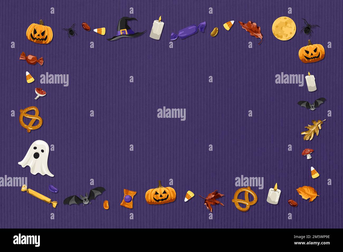 Halloween elements frame on purple background vector Stock Vector Image & Art - Alamy
