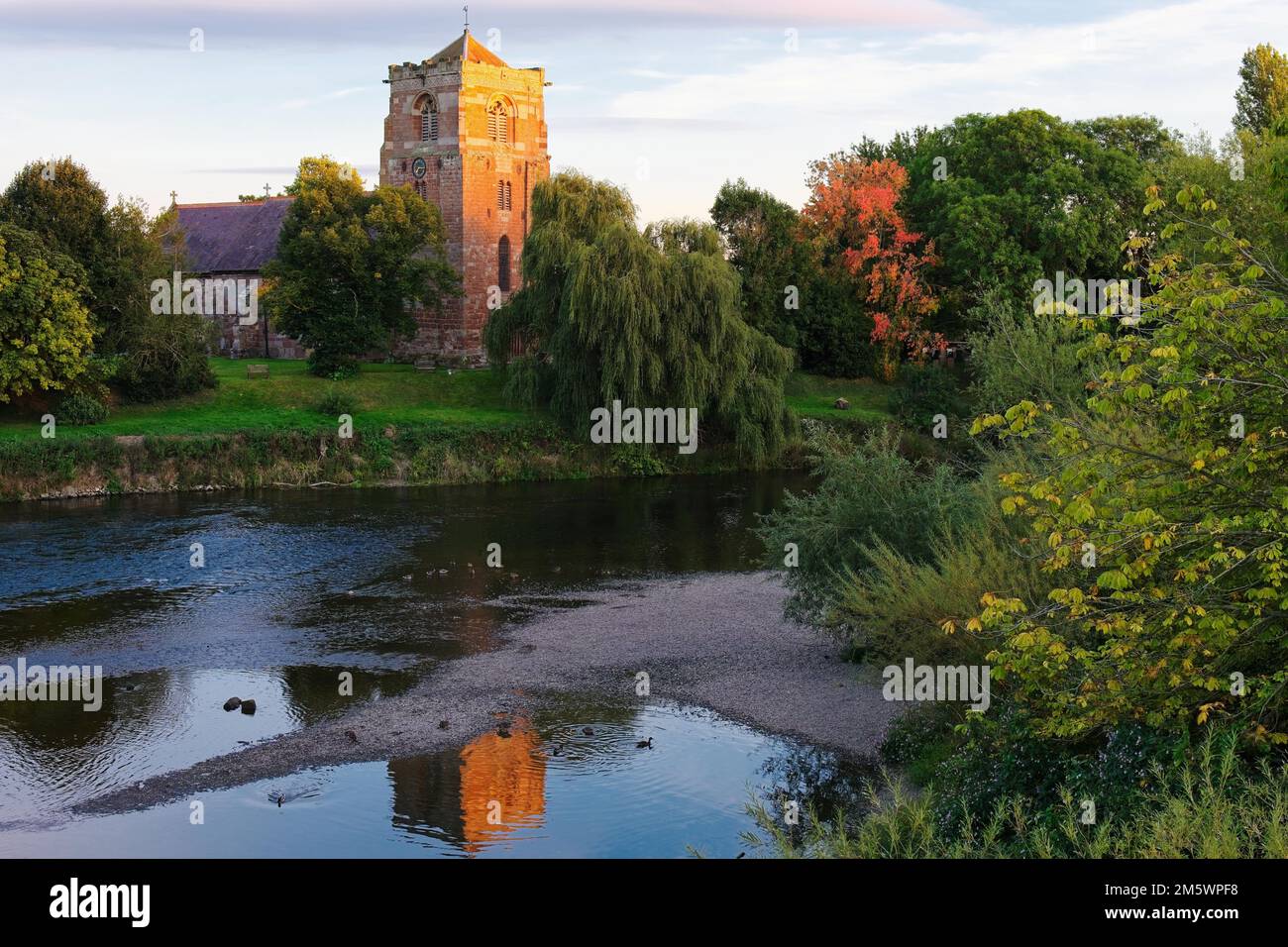 A scenic colorful view of St Eata's Church during daytime in Atcham ...