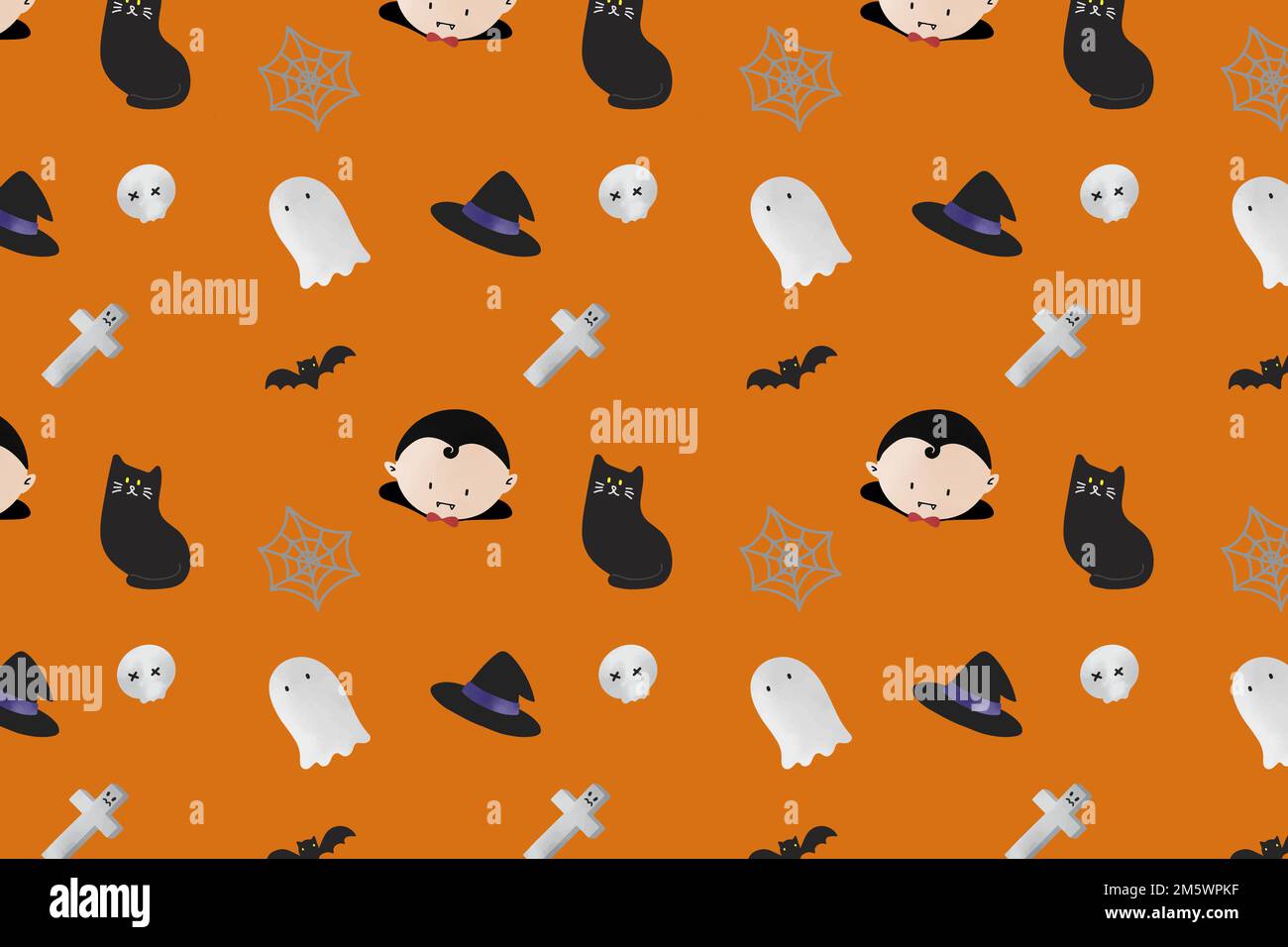 Halloween patterned seamless orange background vector Stock Vector ...