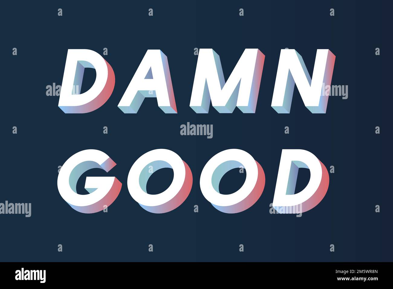 Isometric word Damn good typography on a black background vector Stock ...