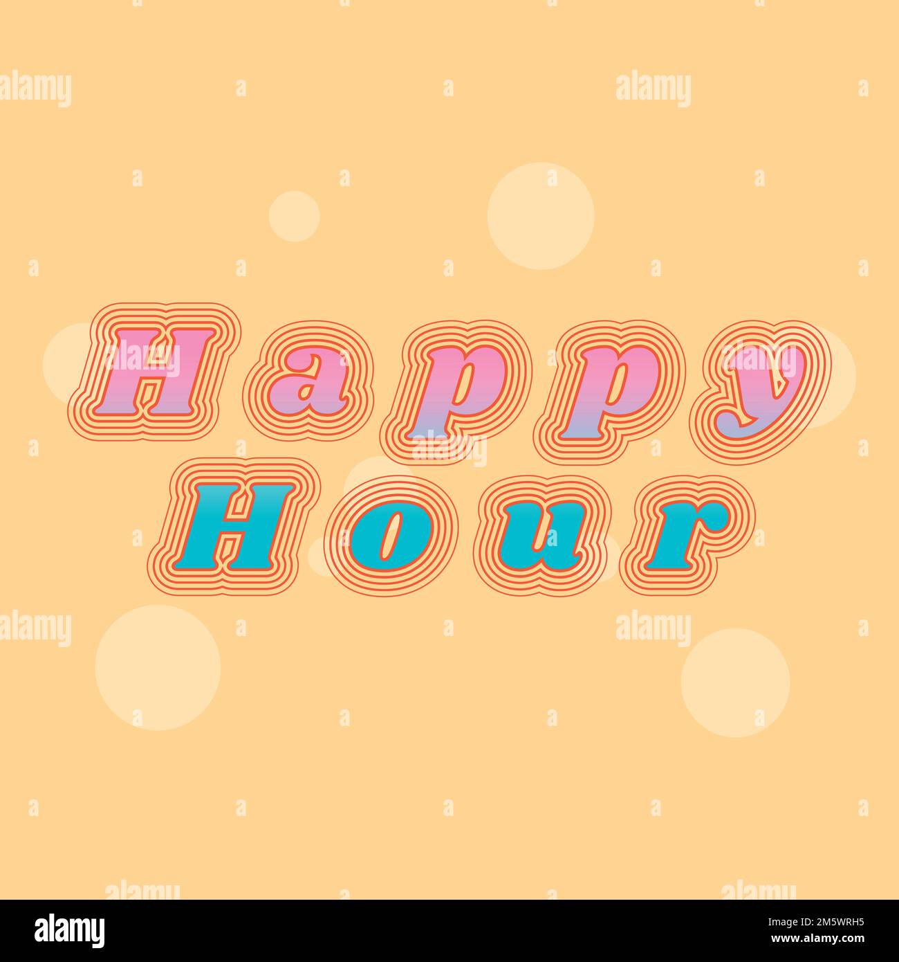 Happy hour vector retro font typography Stock Vector Image & Art - Alamy