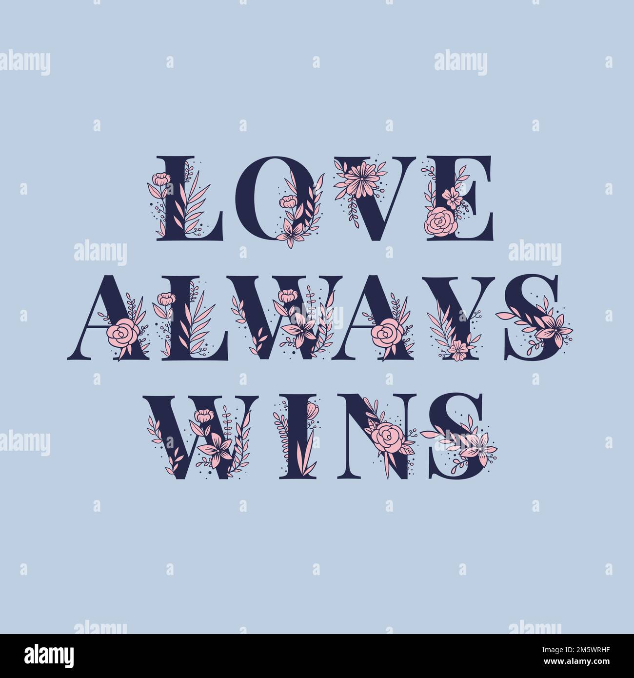 LGBT typography vector Love Always Wins floral font Stock Vector Image ...