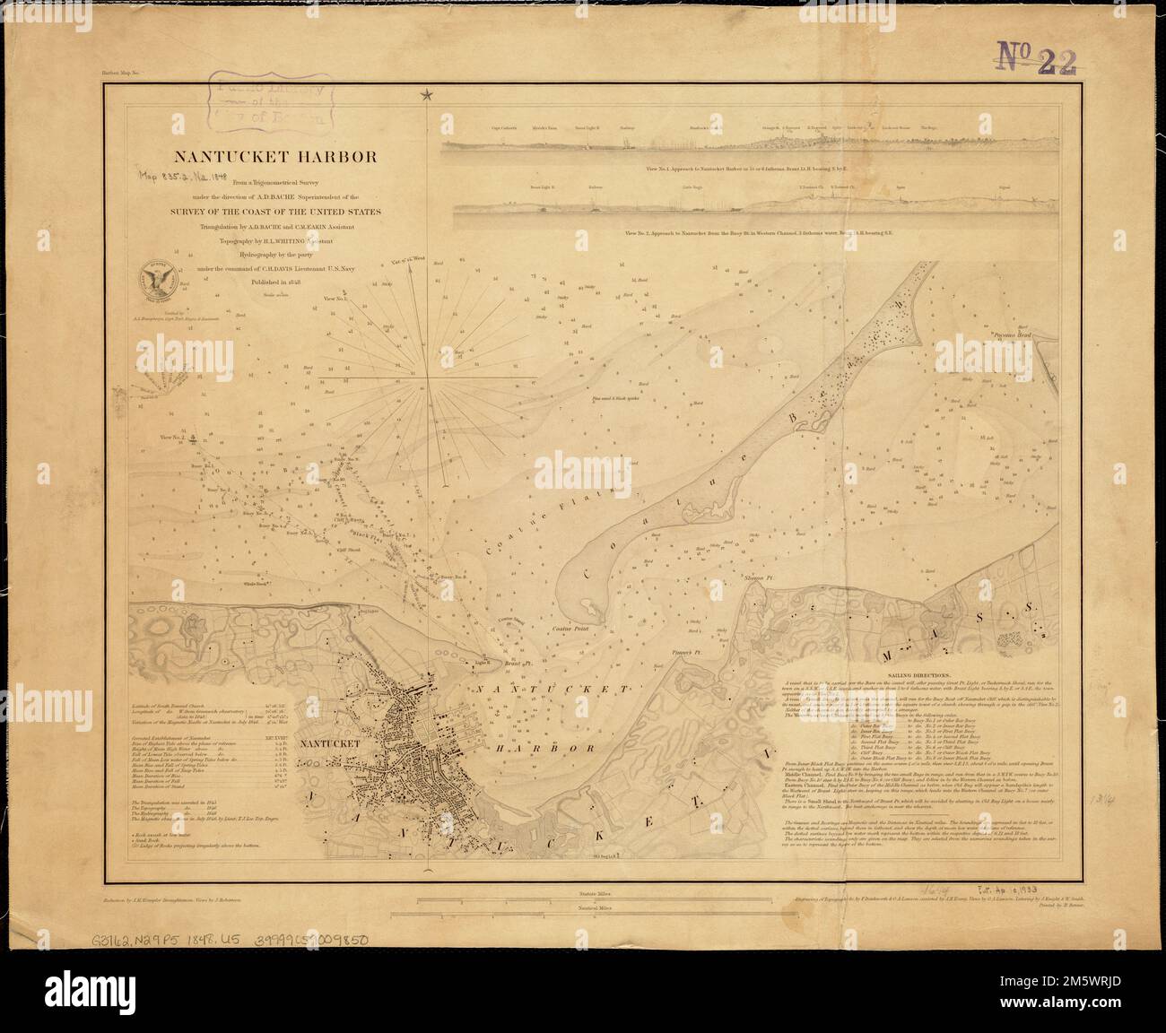 U s coast survey chart or map of nantucket hi-res stock photography and ...