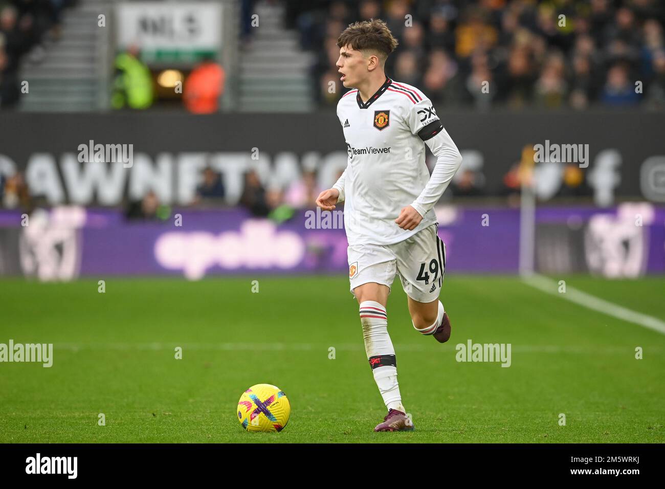Alejandro Garnacho #49 of Manchester United in action during the ...