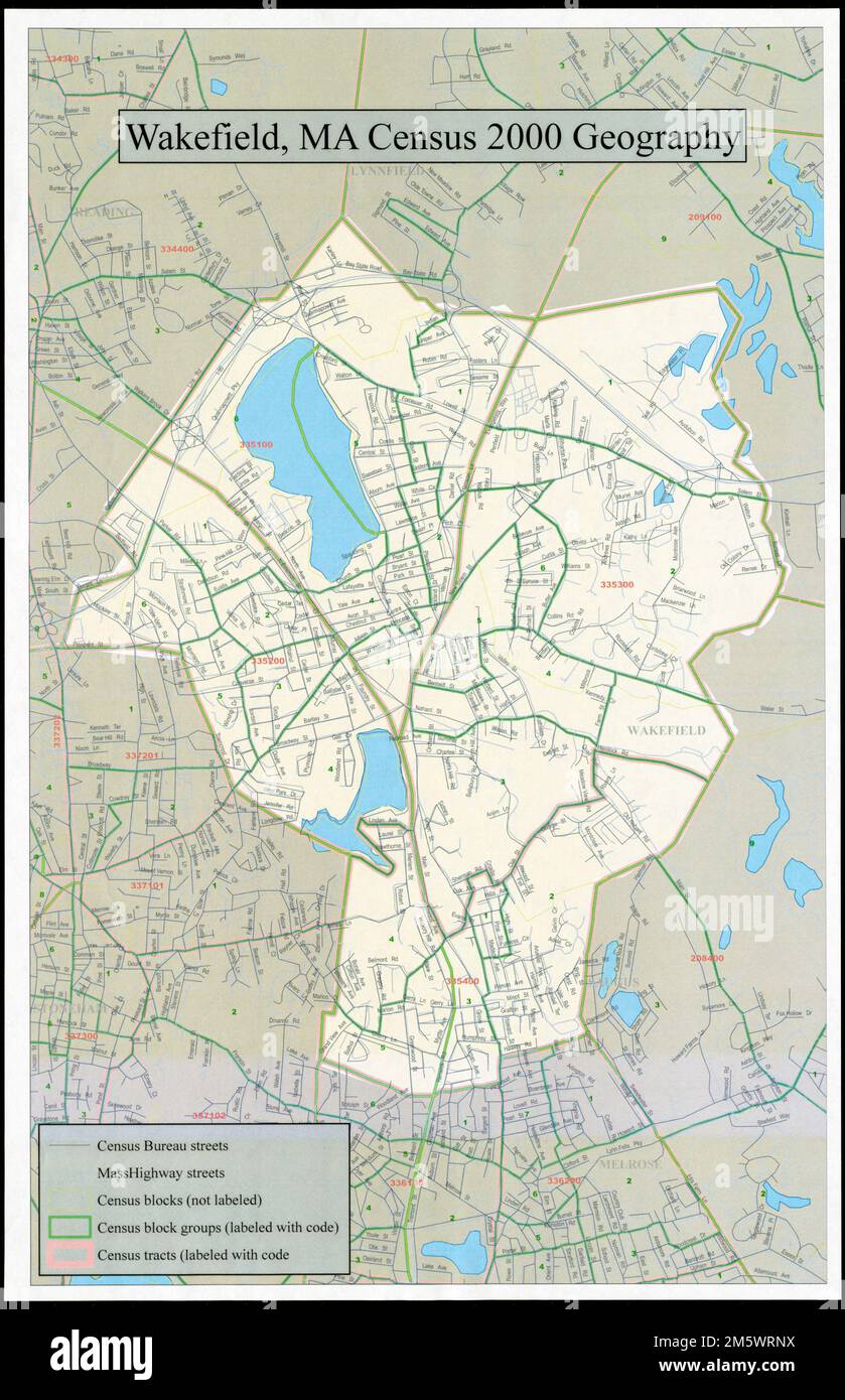 Census tract outline maps : Wakefield, MA : (Census 2000). Map depicts ...