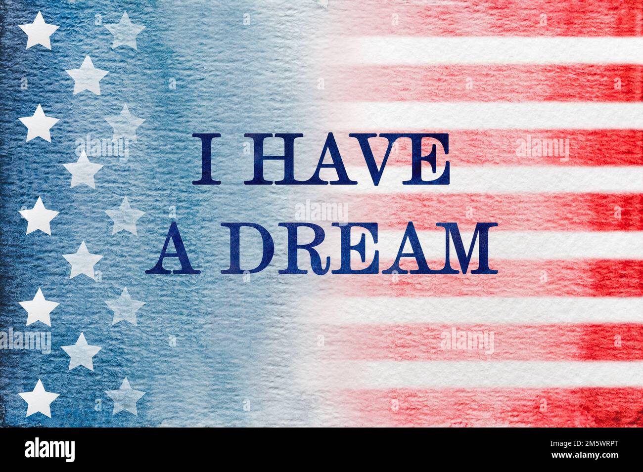 Bright, beautiful watercolor drawing of the American Flag and ...