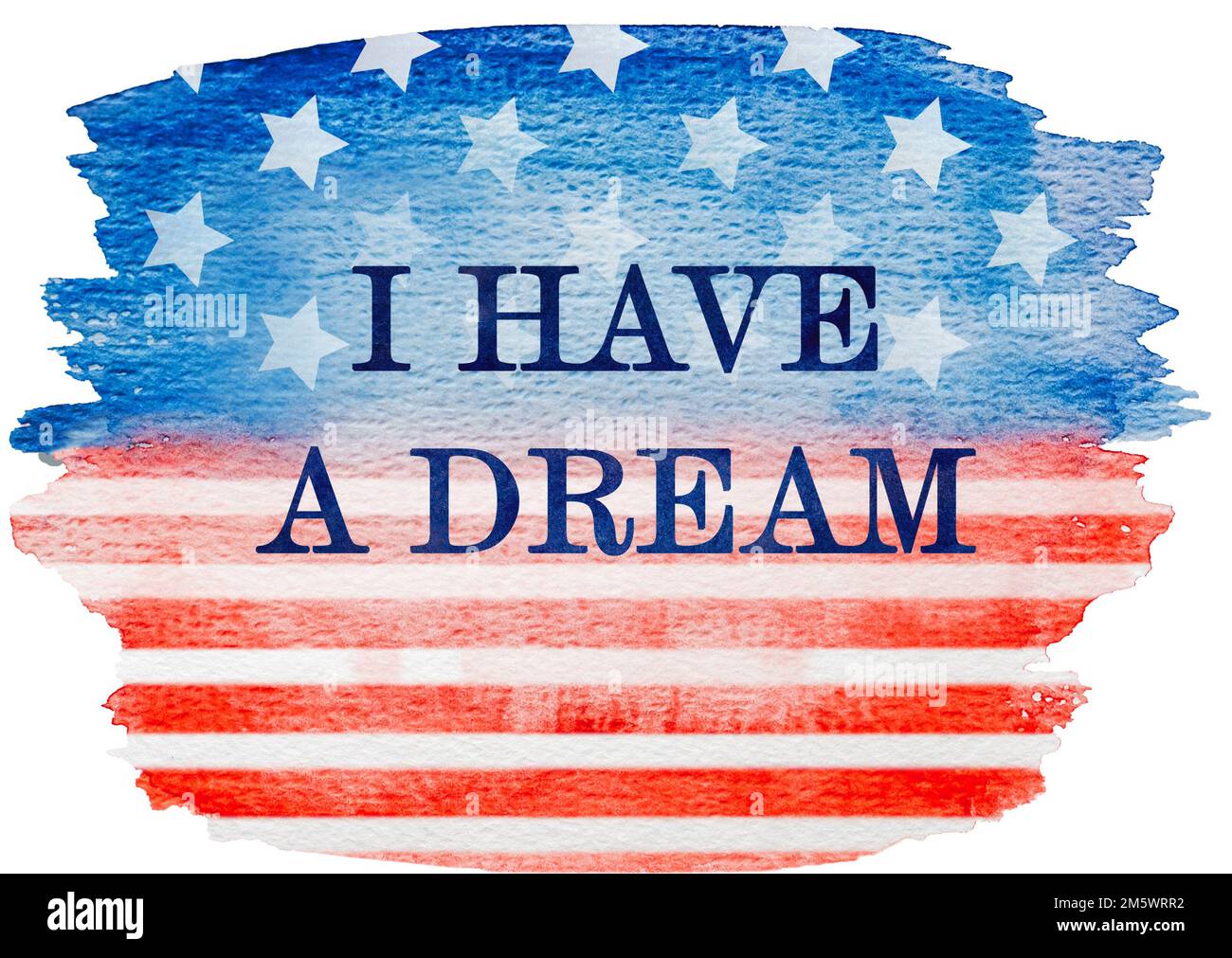 Bright, beautiful watercolor drawing of the American Flag and ...