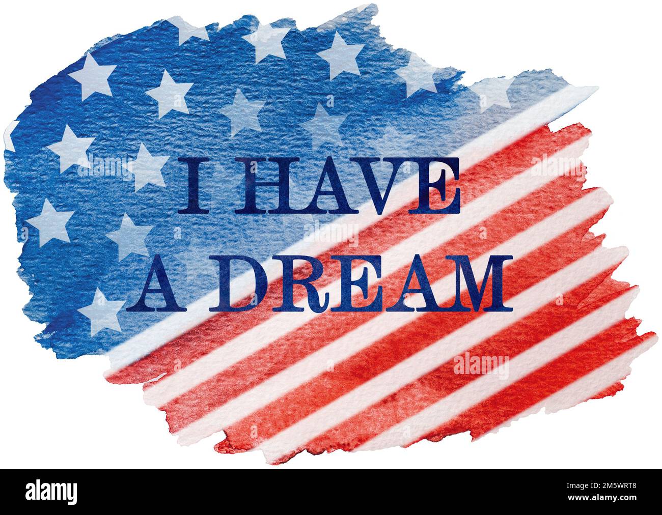 Bright, beautiful watercolor drawing of the American Flag and ...