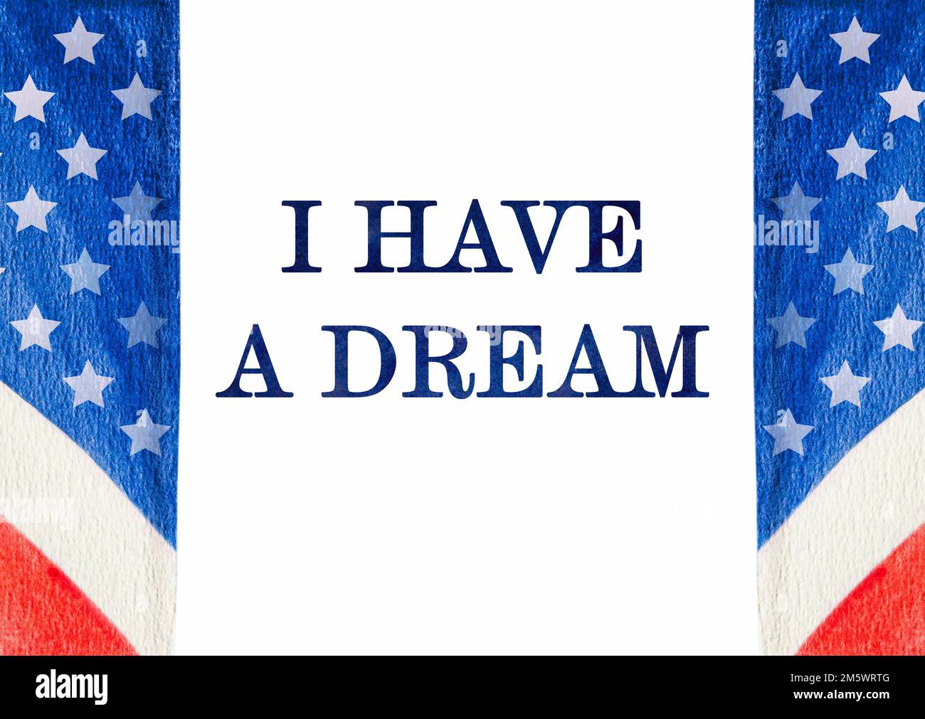 Bright, beautiful watercolor drawing of the American Flag and ...