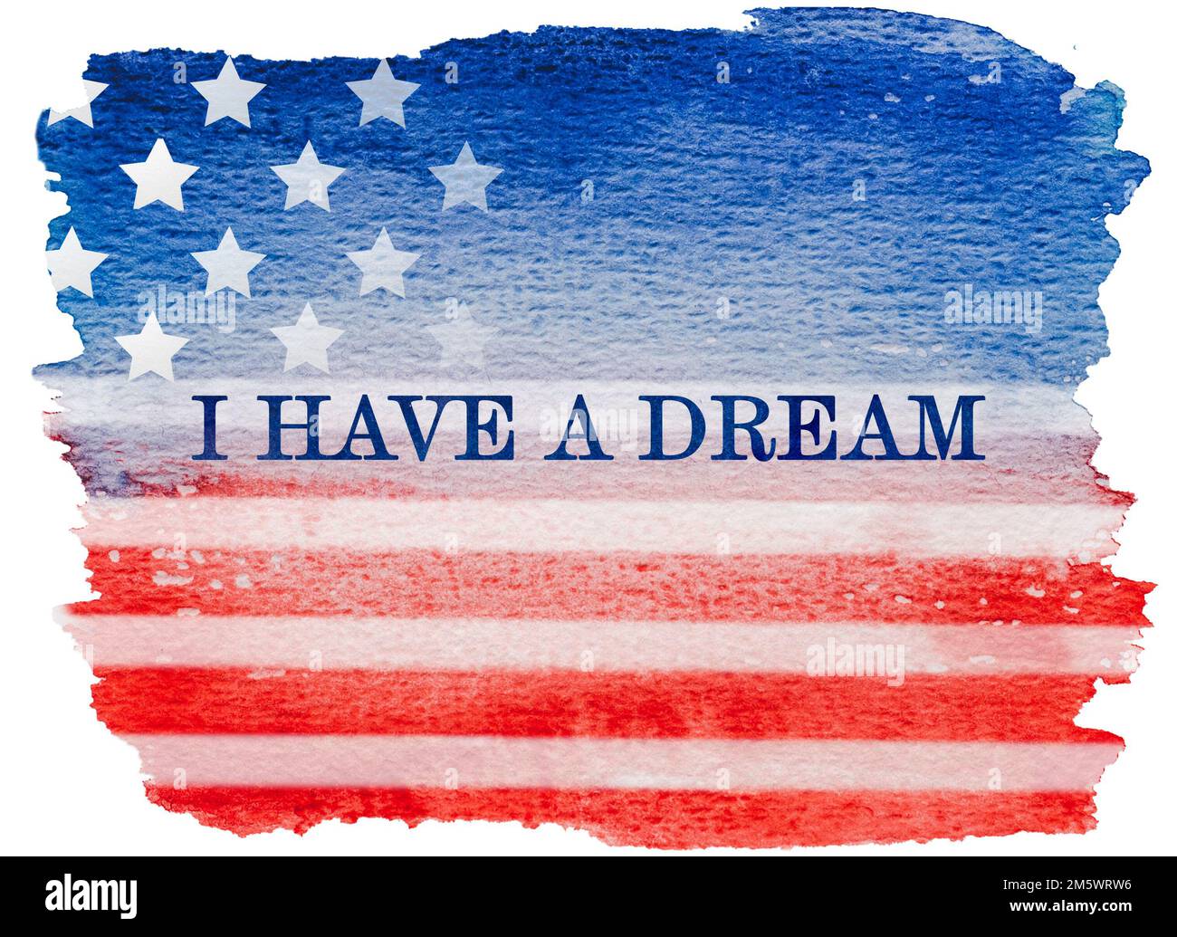 Bright, beautiful watercolor drawing of the American Flag and ...