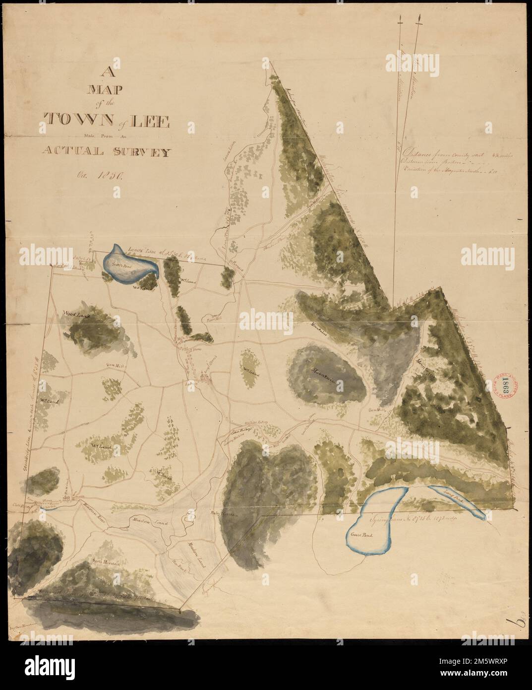 Plan of Lee, surveyor's name not given, dated October 1830 ...