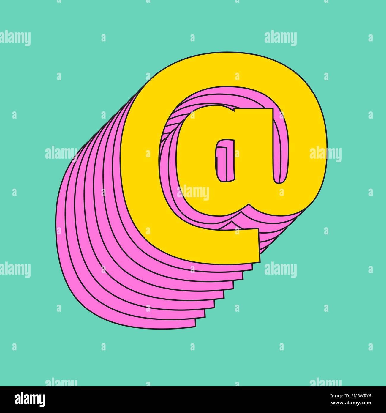 At Symbol Layered 3d Vector Font Stock Vector Image And Art Alamy