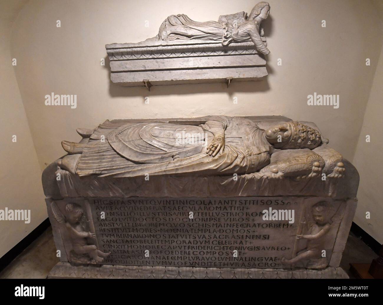 Pope Nicholas V’s tombs in the crypt of St. Peter's Basilica, resting ...