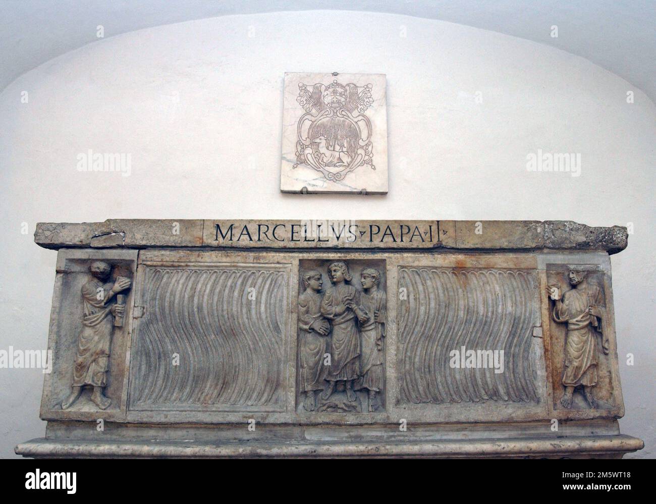 Marcellus I's tomb in the crypt of St. Peter's Basilica, resting place ...