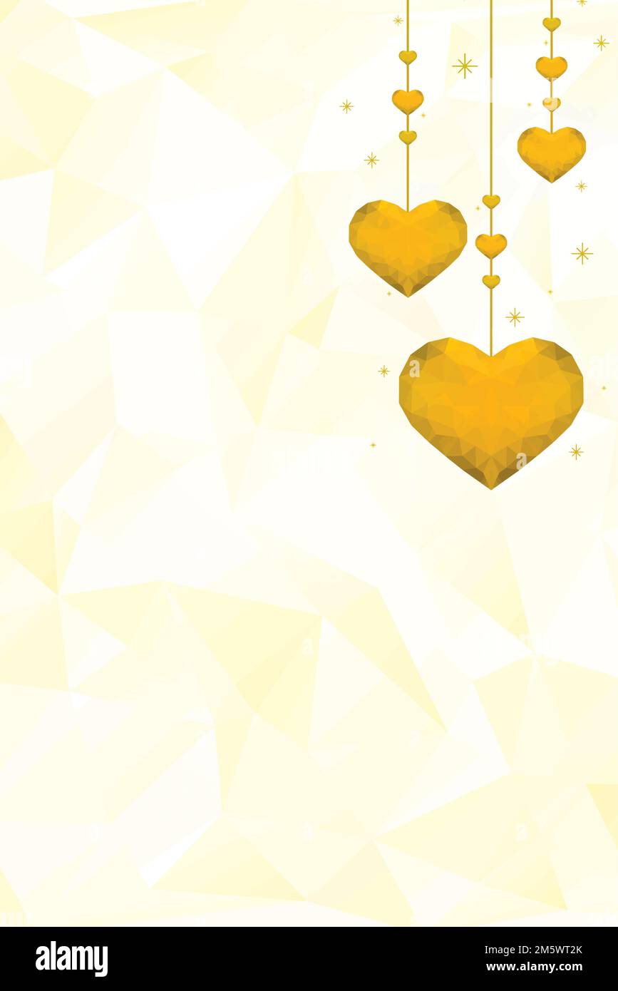 Vector dangling yellow hearts prism pattern background Stock Vector ...