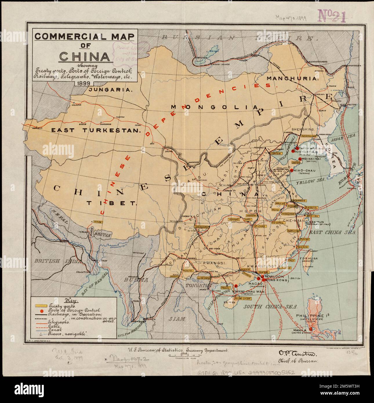 Commercial map of China : showing treaty ports, ports of foreign ...