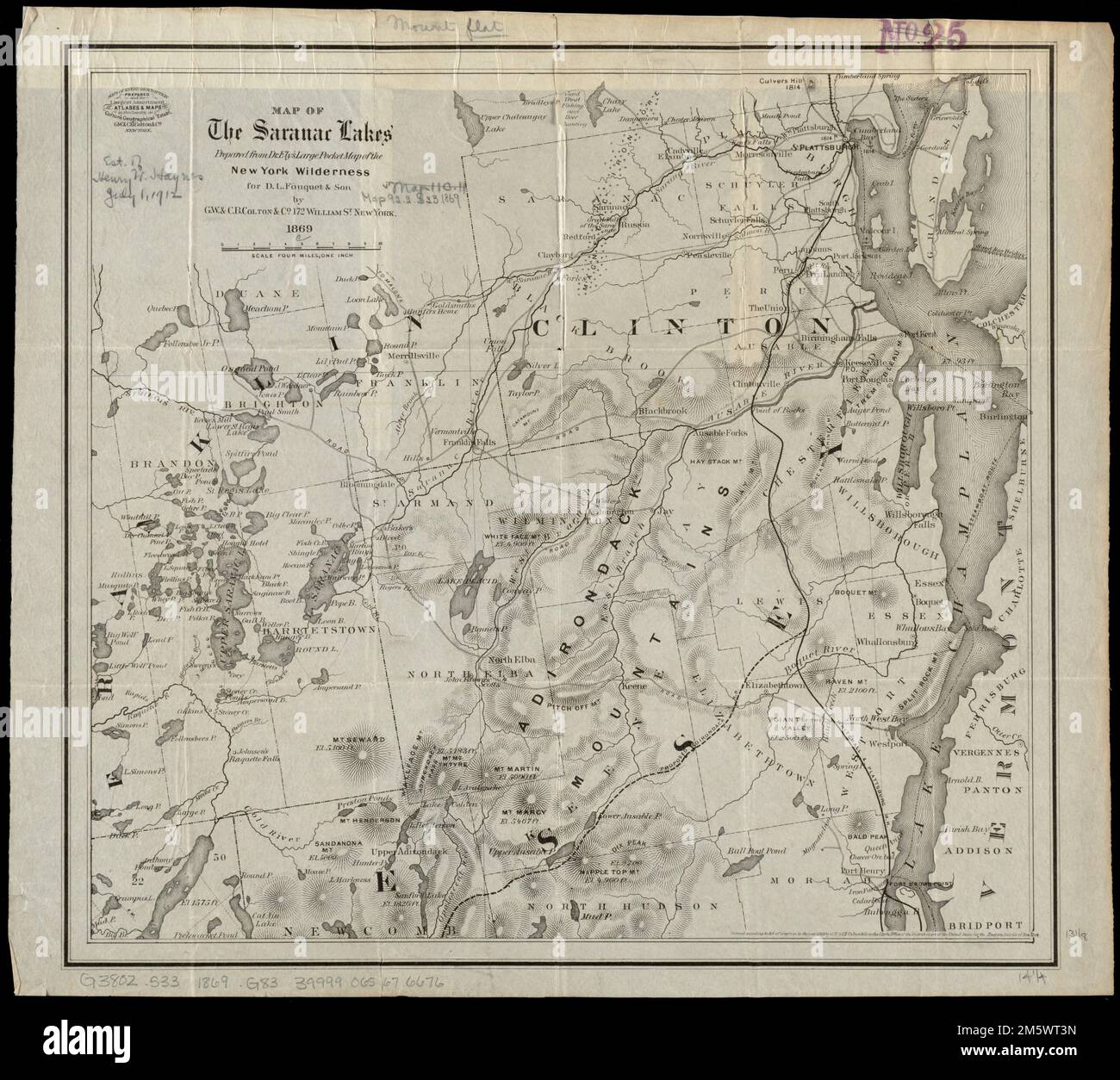 Map of the Saranac Lakes : prepared from Dr. Ely's large pocket map of the New York wilderness ...