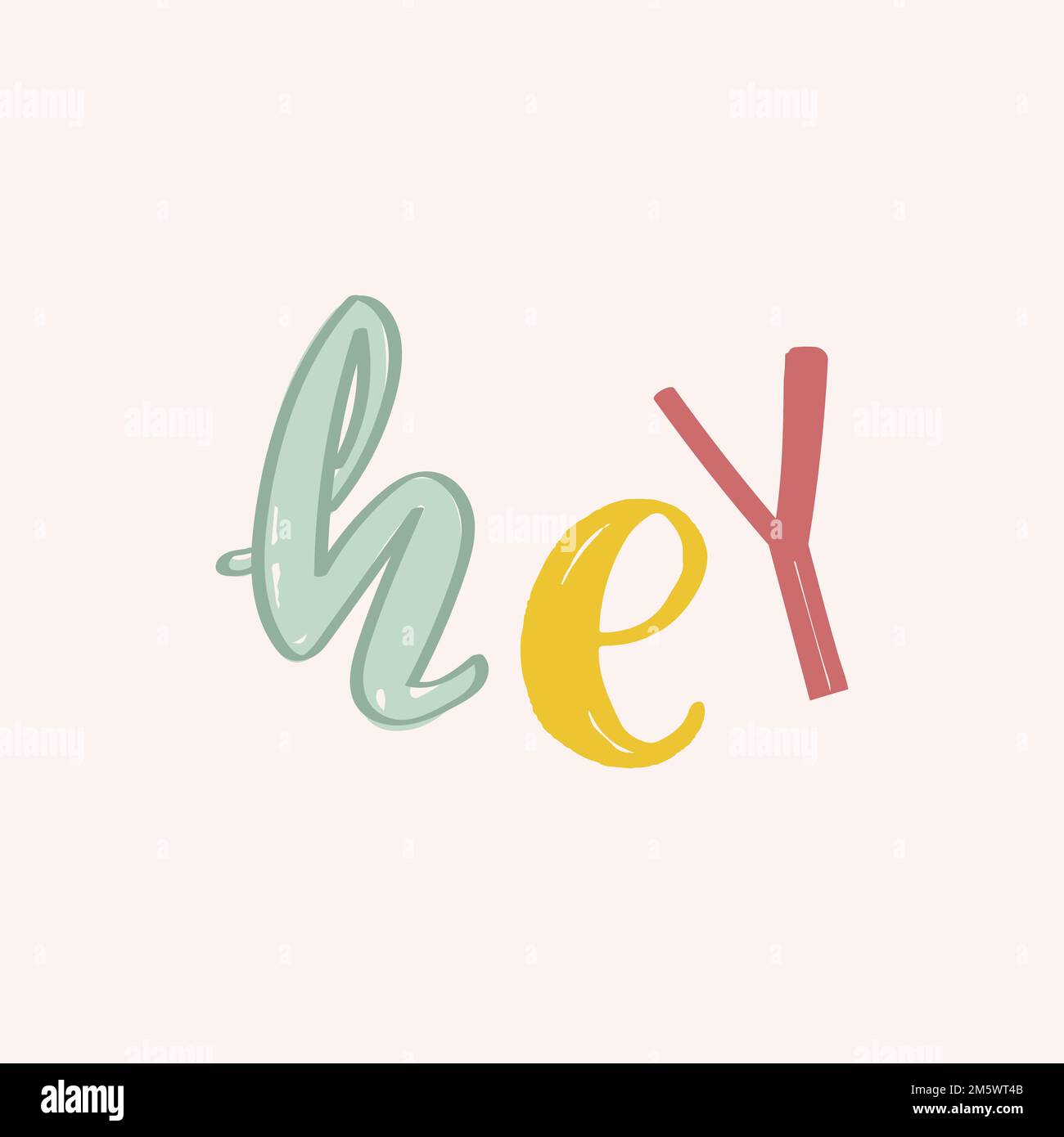 Hey doodle hand drawn vector typography Stock Vector Image & Art - Alamy