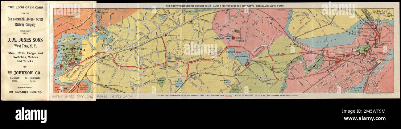 Map of Commonwealth Avenue Street Railway Company, and connecting lines ...
