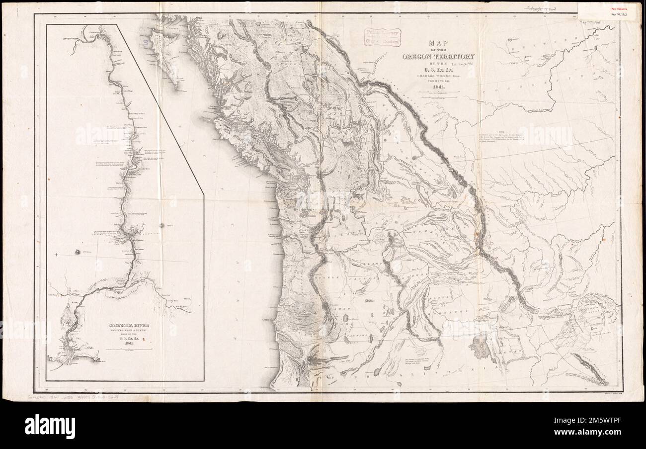 Map of the Oregon Territory. Relief shown by hachures. Inset: Columbia ...