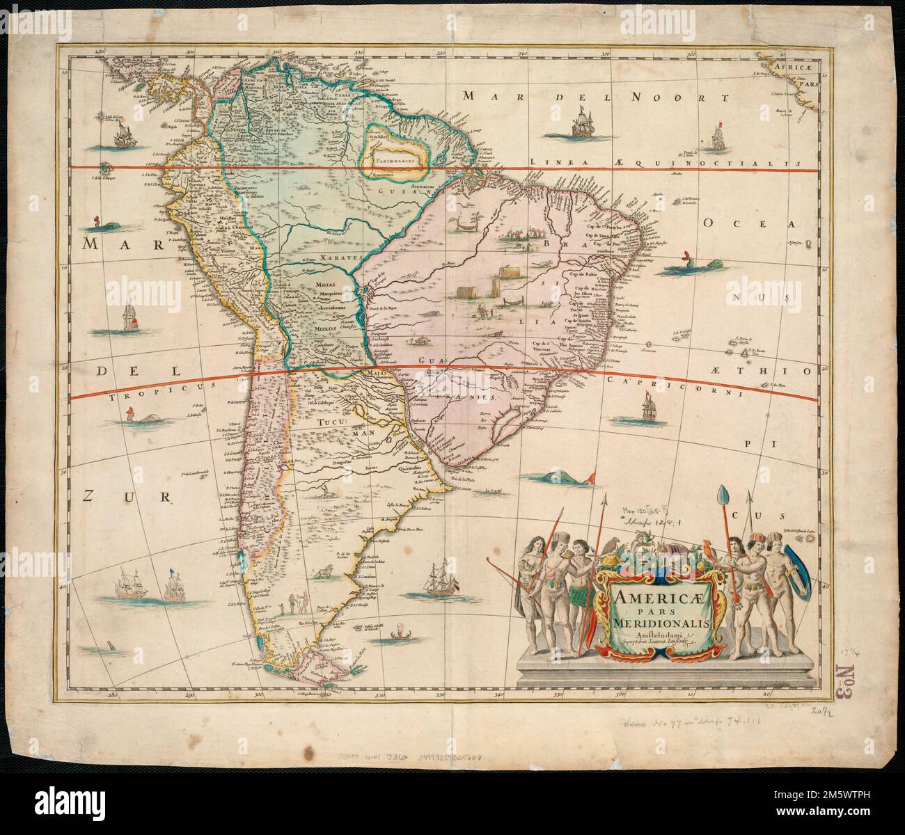 Americae pars meridionalis. Relief shown pictorially. Published between ...